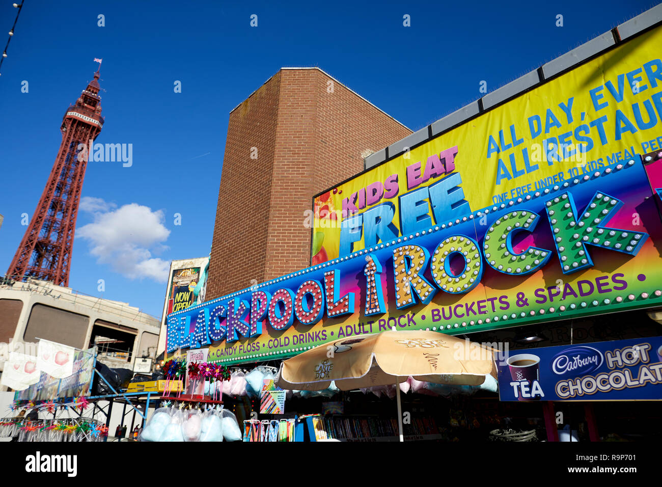 Blackpool Lancashire, seafront waterfront promenade seaside resort on ...