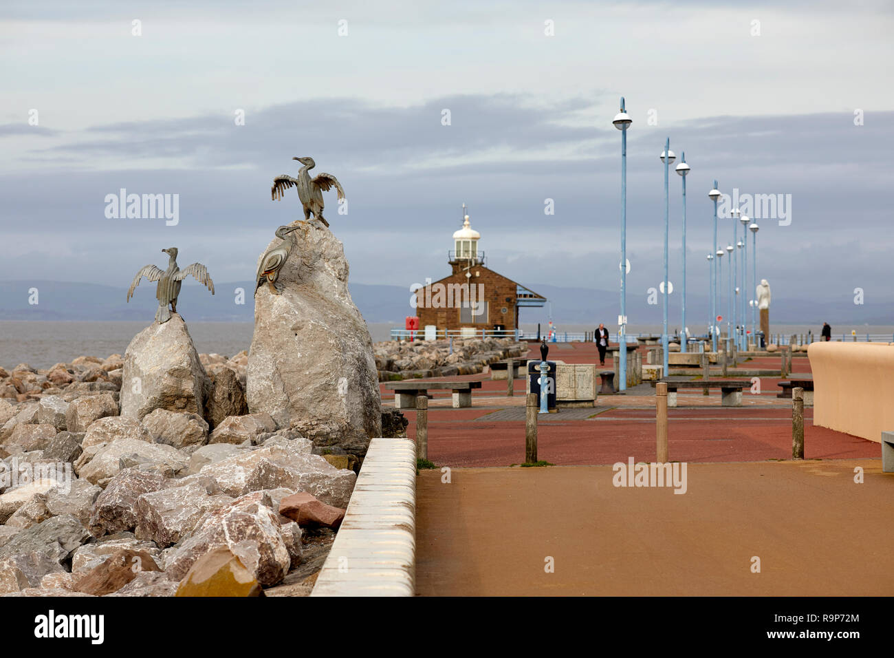 Morecambe, Lancashire, seafront waterfront promenade seaside resort on ...