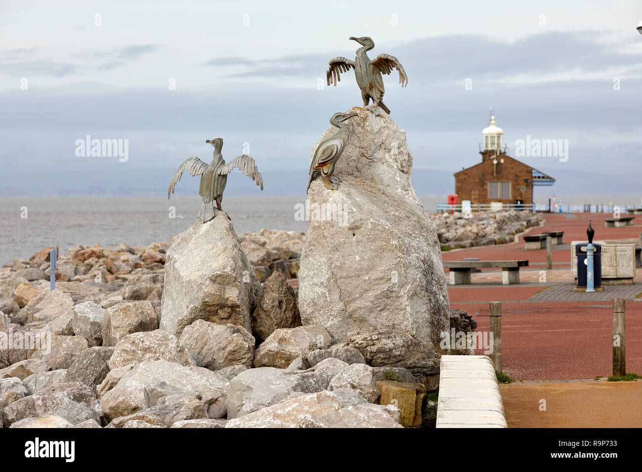 Morecambe, Lancashire, seafront waterfront promenade seaside resort on ...