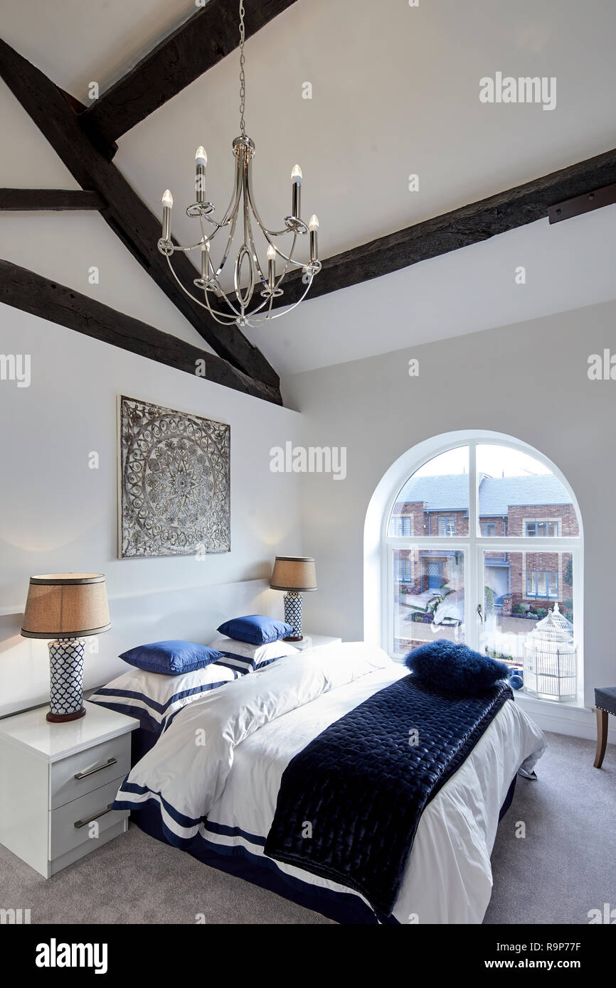 CHESHIRE modern showhouse bedroom inside a barn conversion showing ...