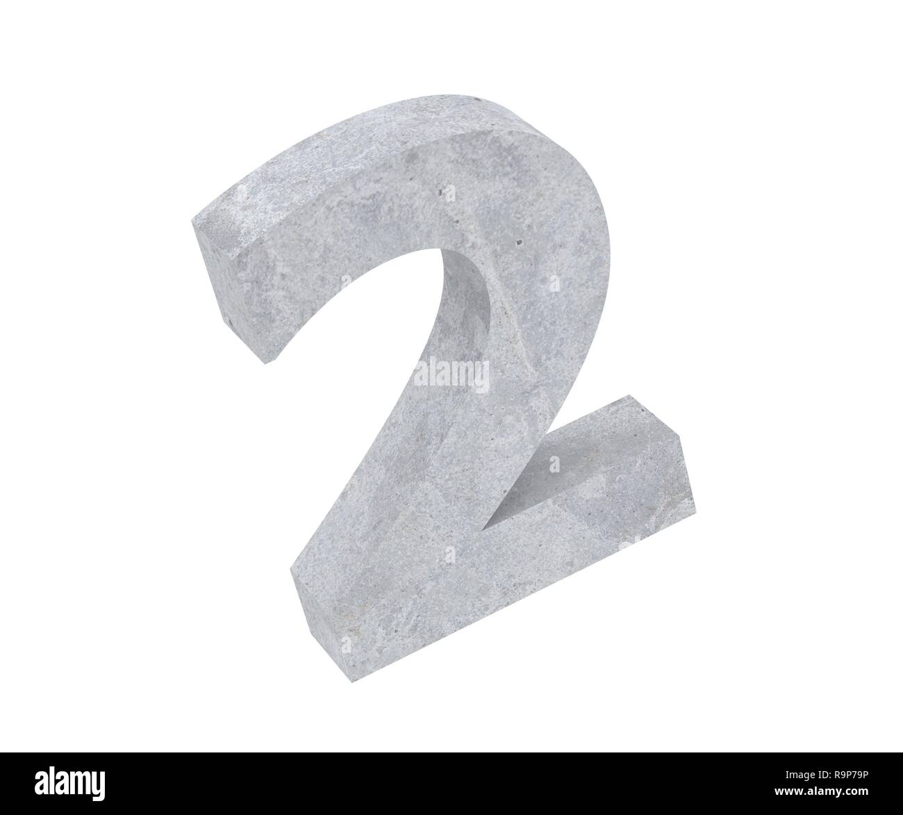 3D rendering concrete number 2 two. 3D render Illustration Stock Photo ...