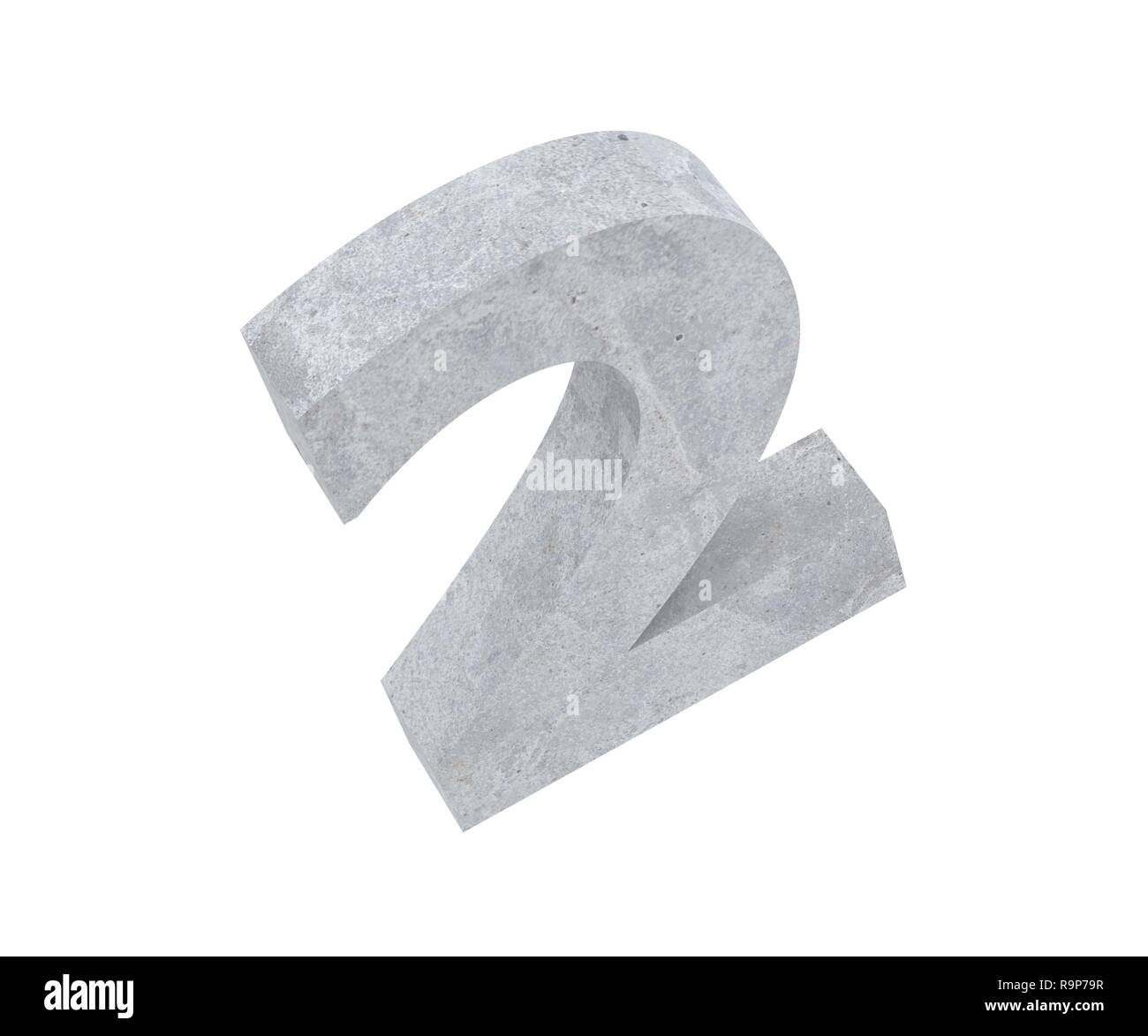 3D rendering concrete number 2 two. 3D render Illustration Stock Photo ...