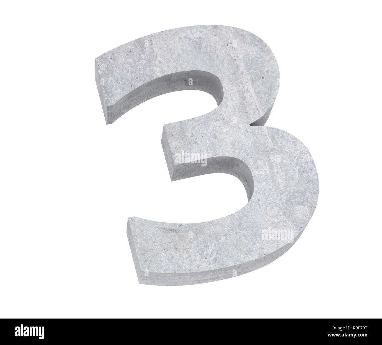 3D rendering concrete number 3 three. 3D render Illustration Stock ...