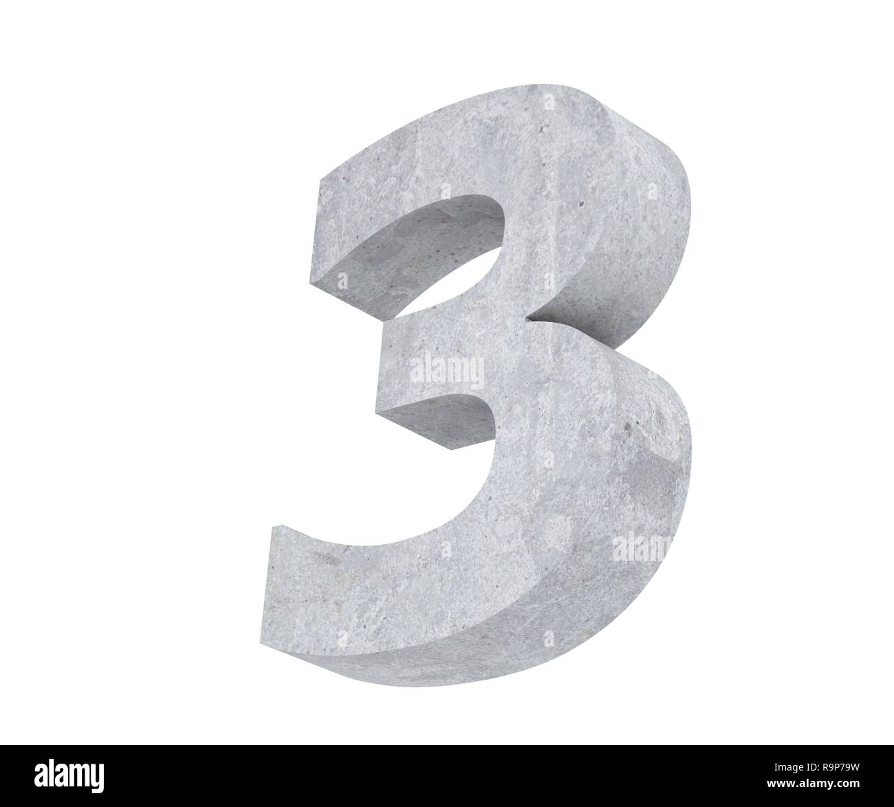 3D rendering concrete number 3 three. 3D render Illustration Stock ...