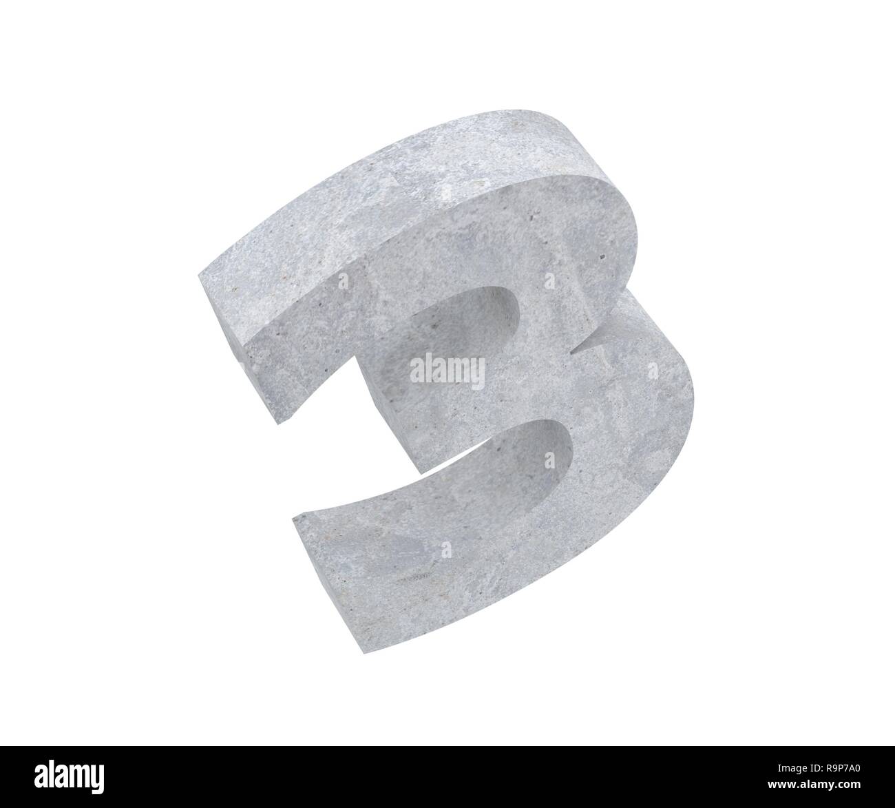 3D rendering concrete number 3 three. 3D render Illustration Stock ...