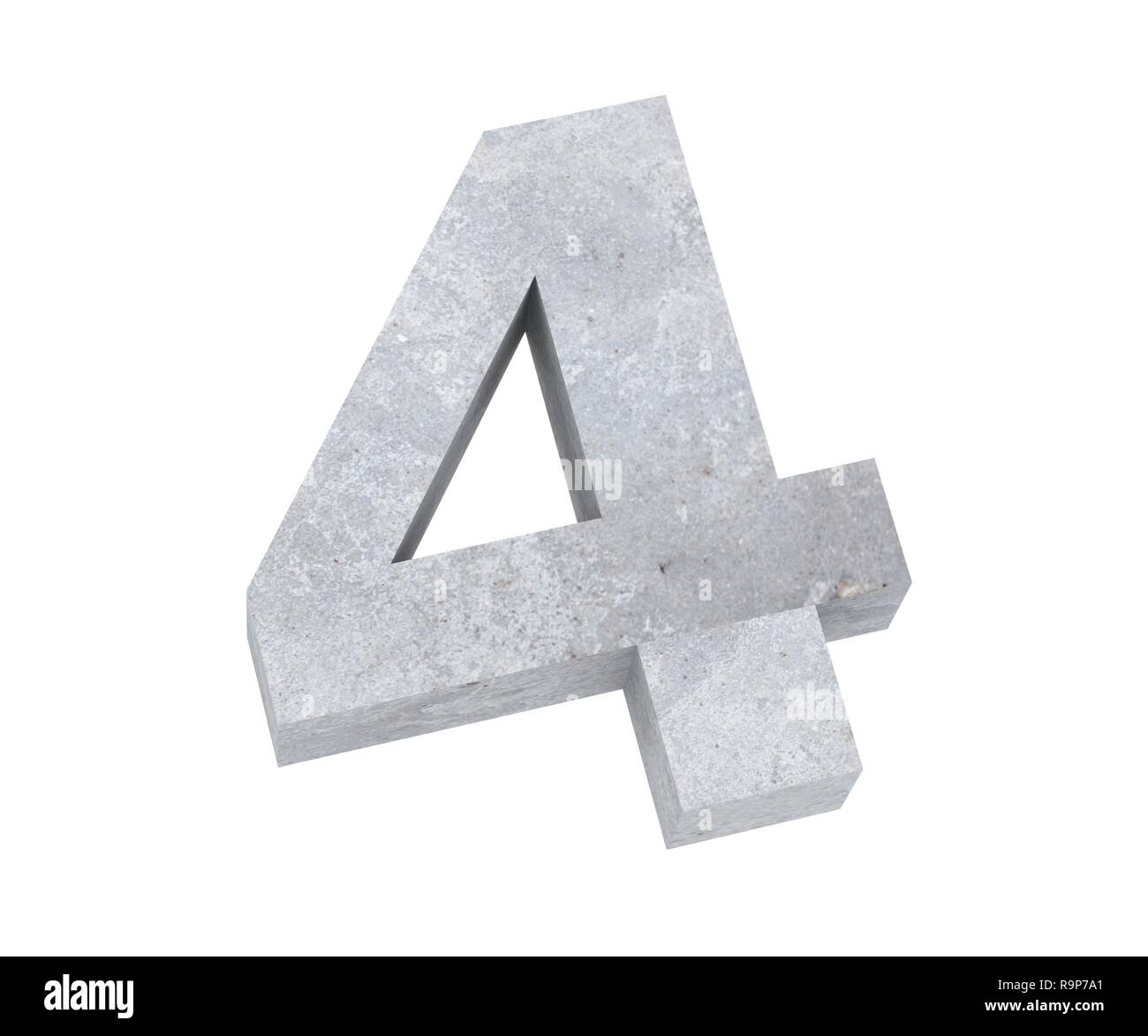3D rendering concrete number 4 four. 3D render Illustration Stock Photo ...