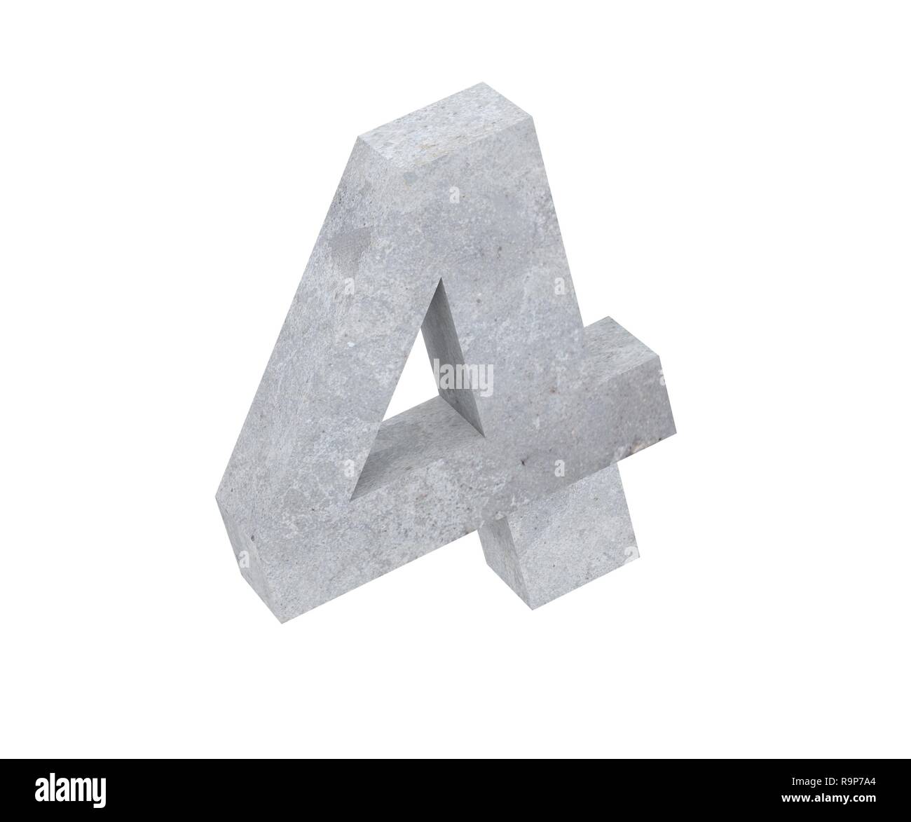 3D rendering concrete number 4 four. 3D render Illustration Stock Photo ...