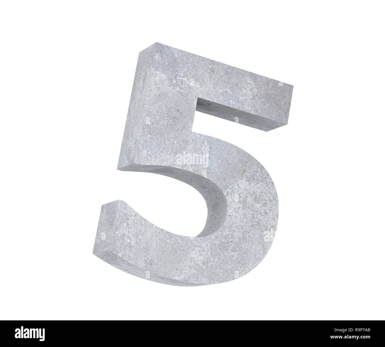 3D rendering concrete number 5 five. 3D render Illustration Stock Photo ...