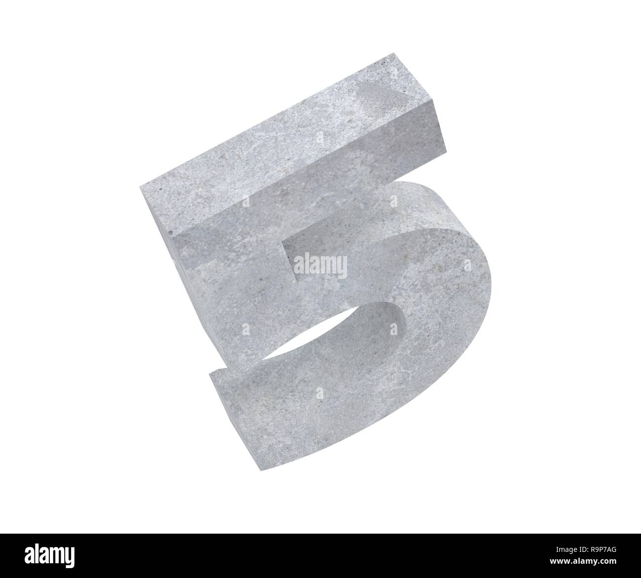 3D rendering concrete number 5 five. 3D render Illustration Stock Photo ...