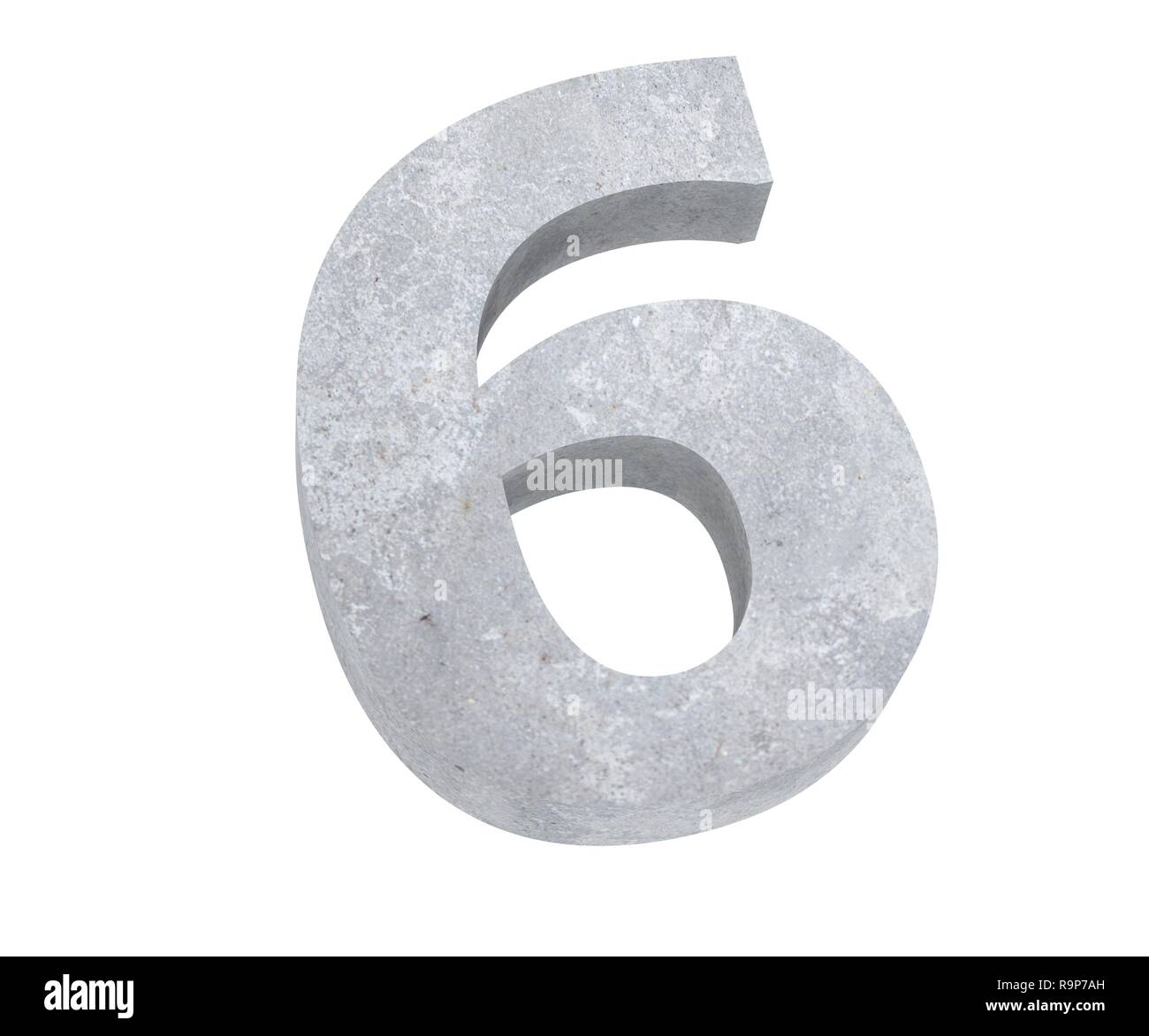 3D rendering concrete number 6 six. 3D render Illustration Stock Photo ...