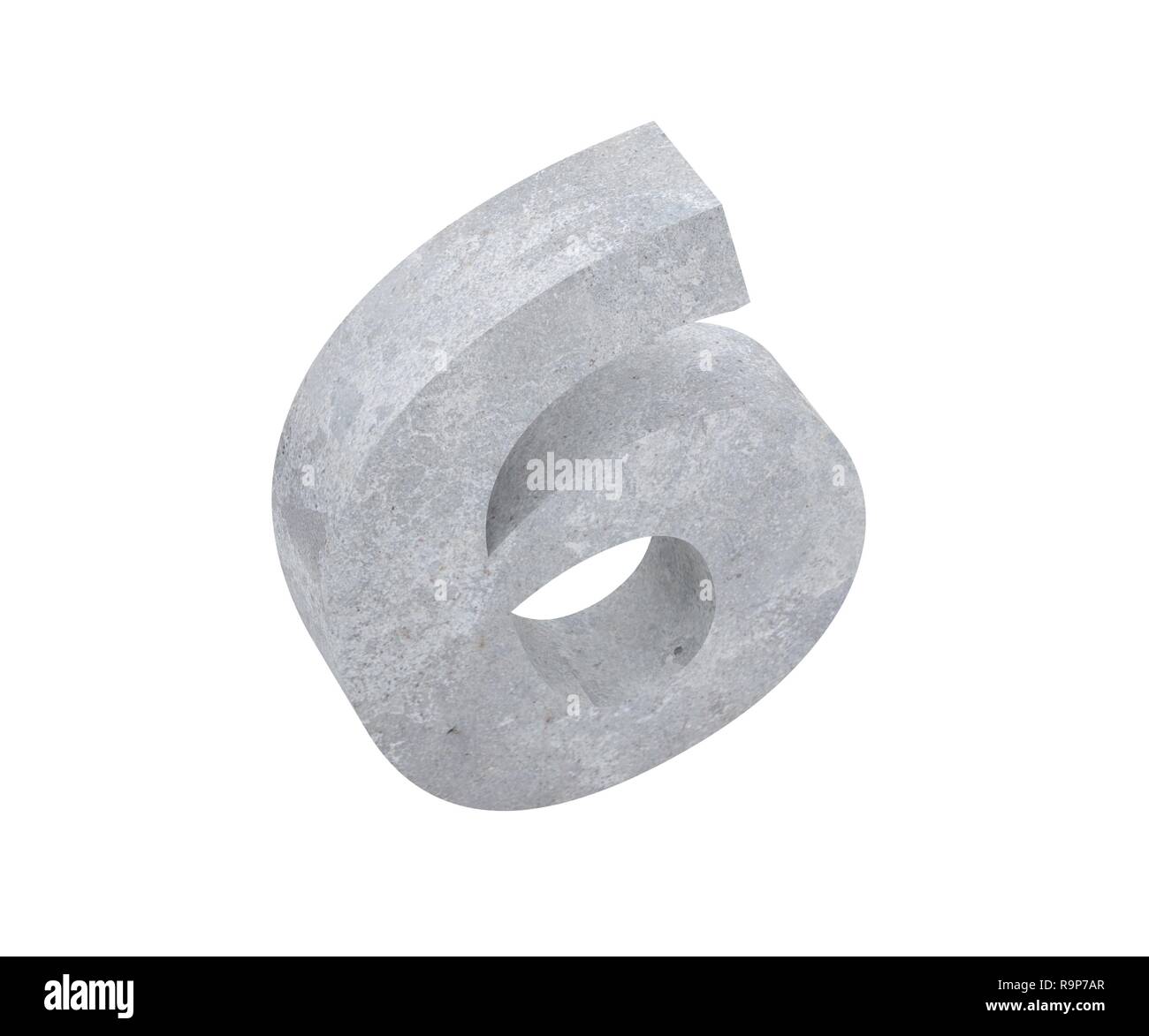 3D rendering concrete number 6 six. 3D render Illustration Stock Photo ...