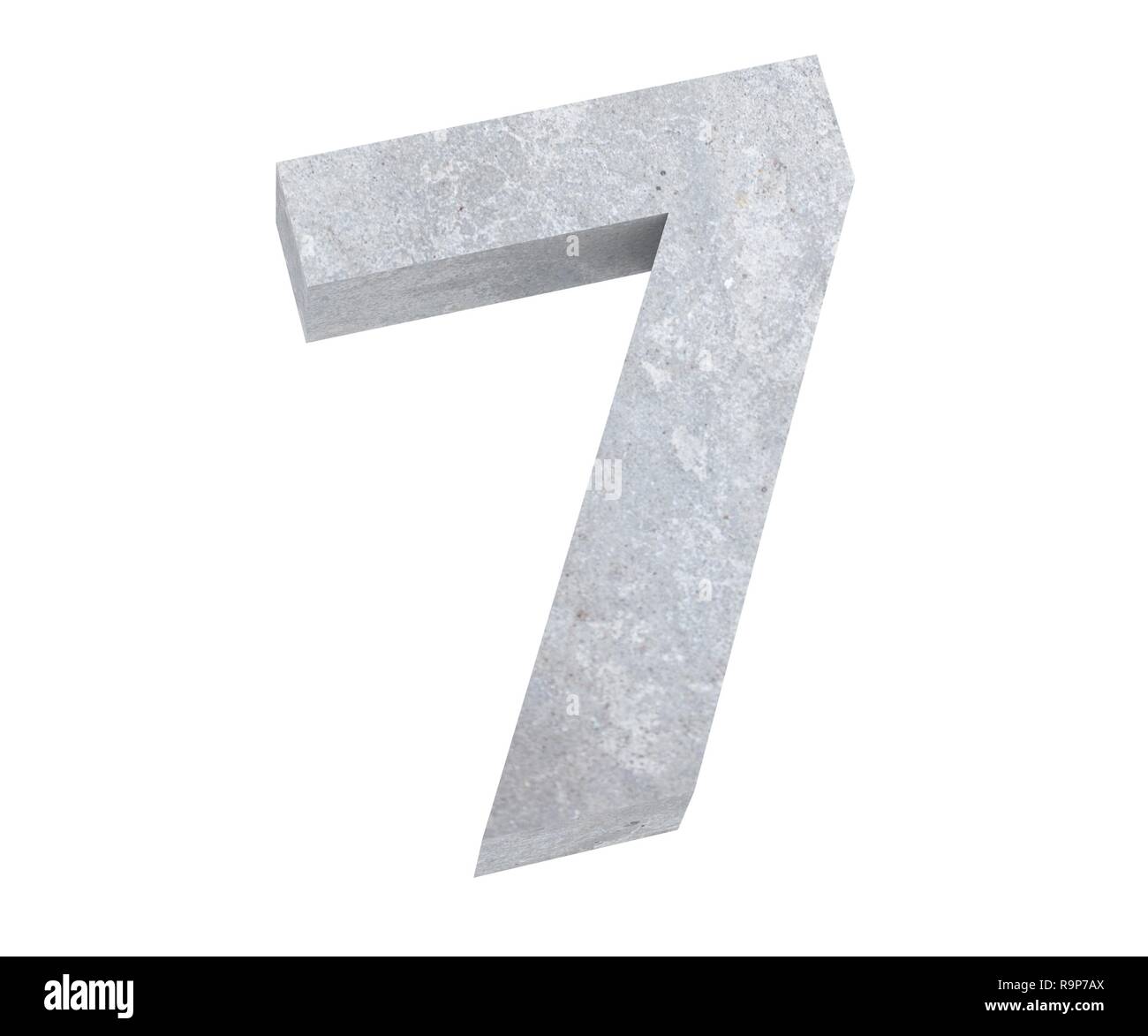 3D rendering concrete number 7 seven. 3D render Illustration Stock ...