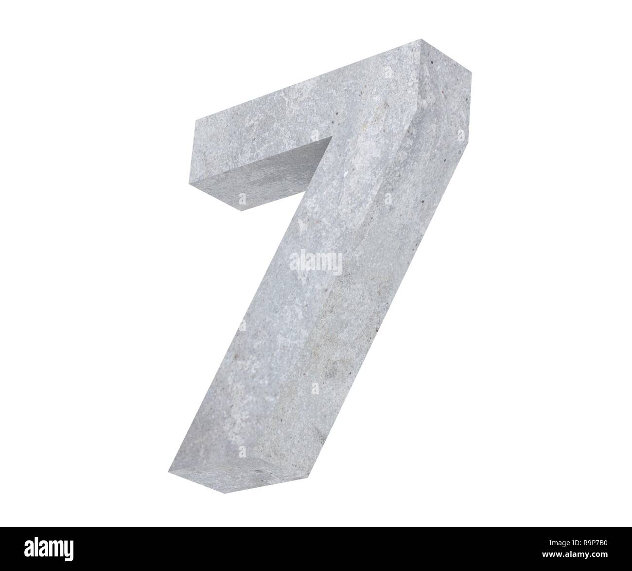 3D rendering concrete number 7 seven. 3D render Illustration Stock ...