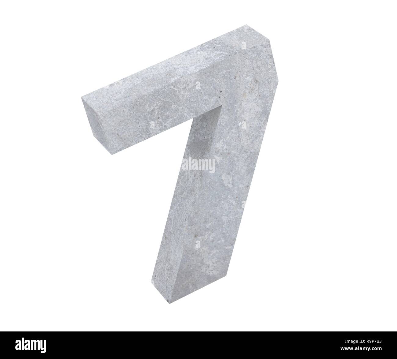 3D rendering concrete number 7 seven. 3D render Illustration Stock ...
