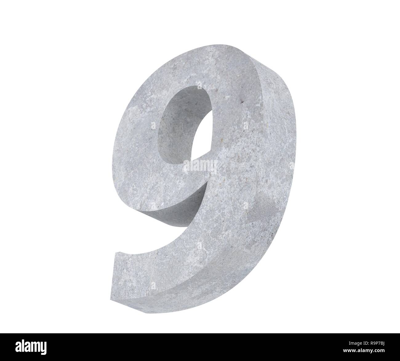 3D rendering concrete number 9 nine. 3D render Illustration Stock Photo ...