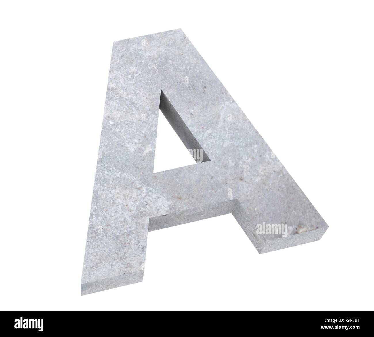 Concrete Capital Letter - A isolated on white background. 3D render ...