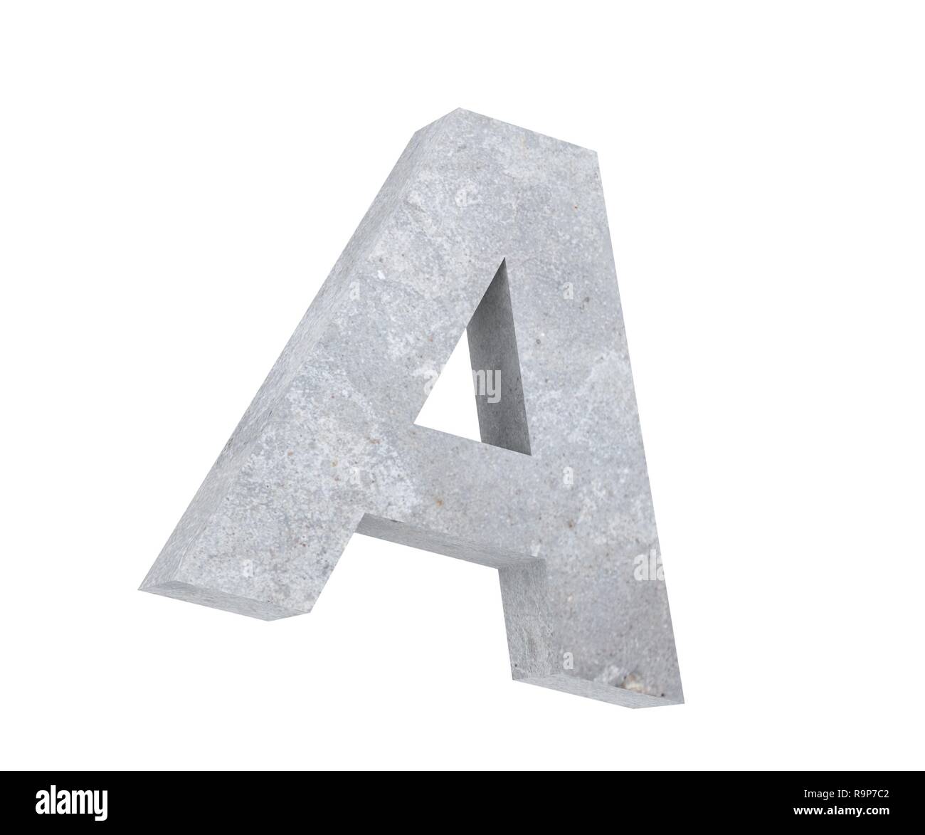 Concrete Capital Letter - A isolated on white background. 3D render ...