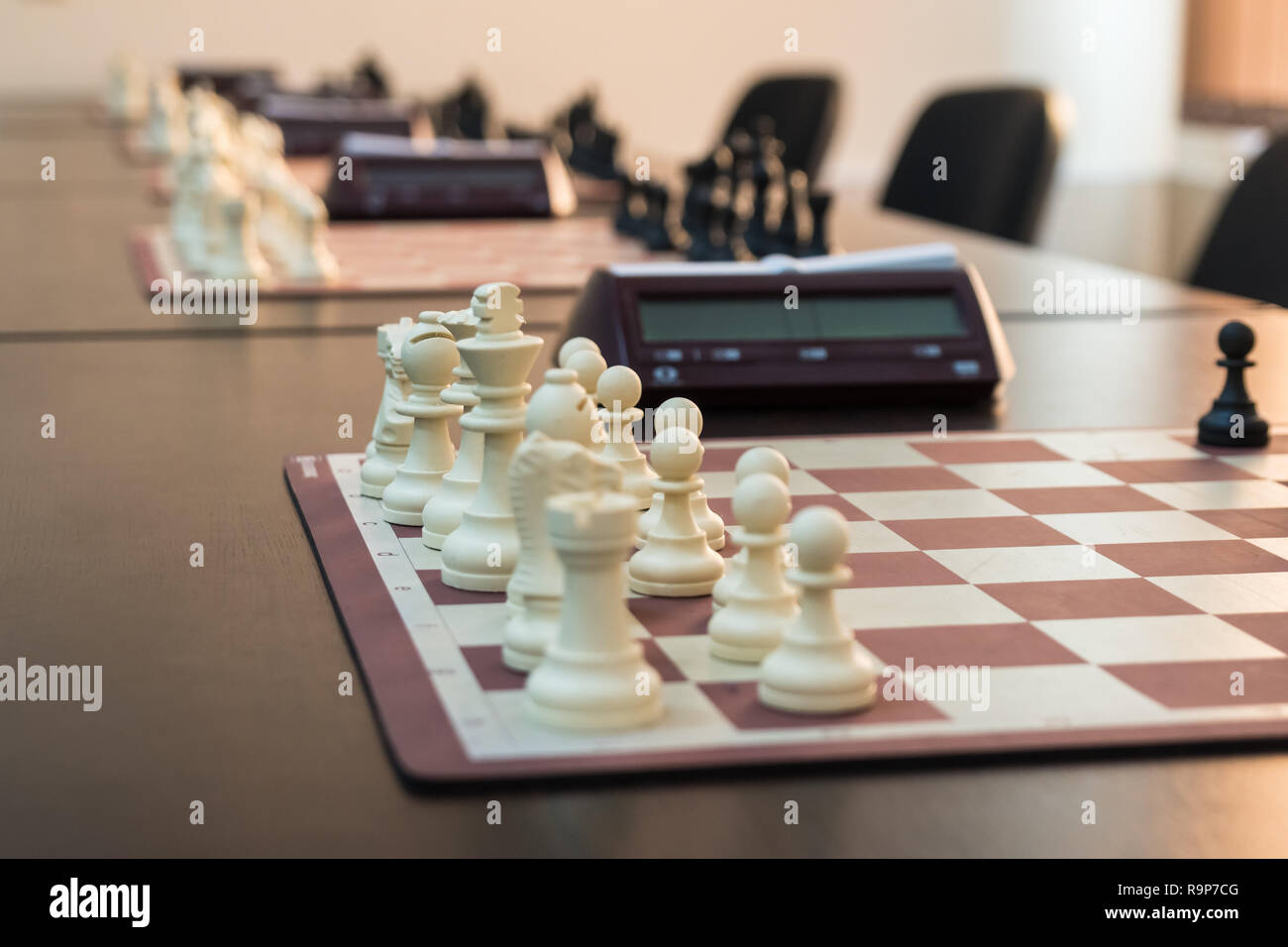 Chess pieces on chessboard before hi-res stock photography and images ...