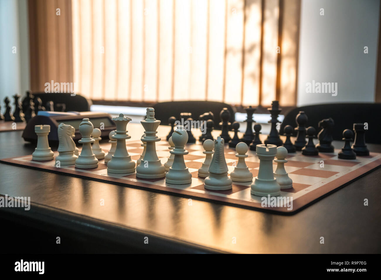 Chess pieces on chessboard before hi-res stock photography and images ...