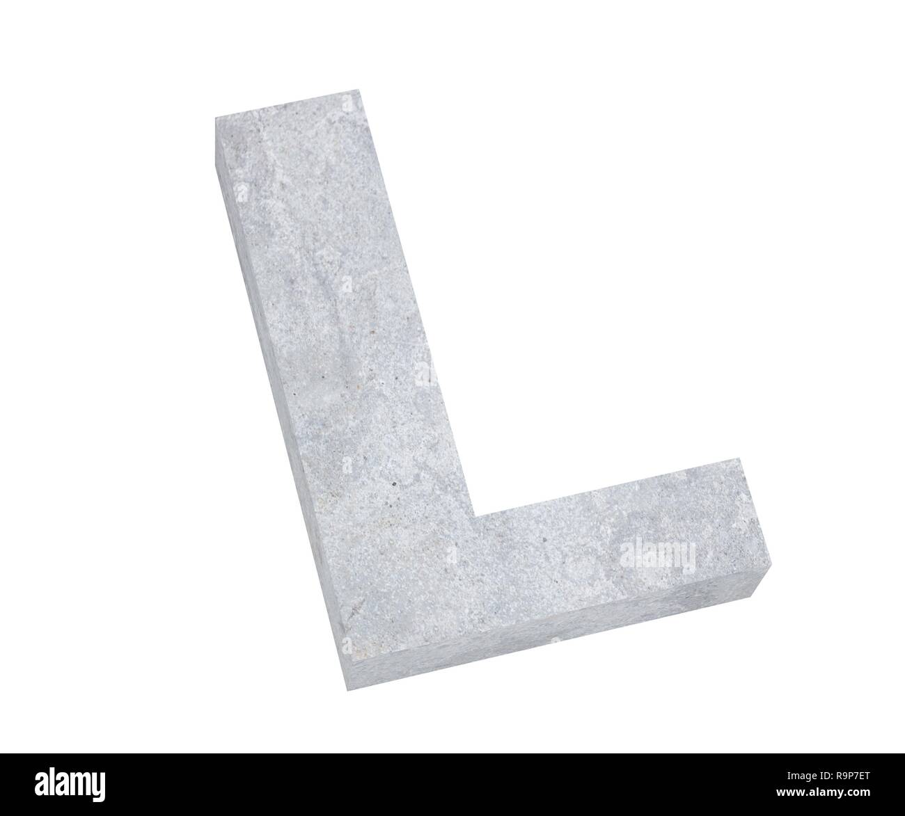 Concrete Capital Letter - L isolated on white background. 3D render ...