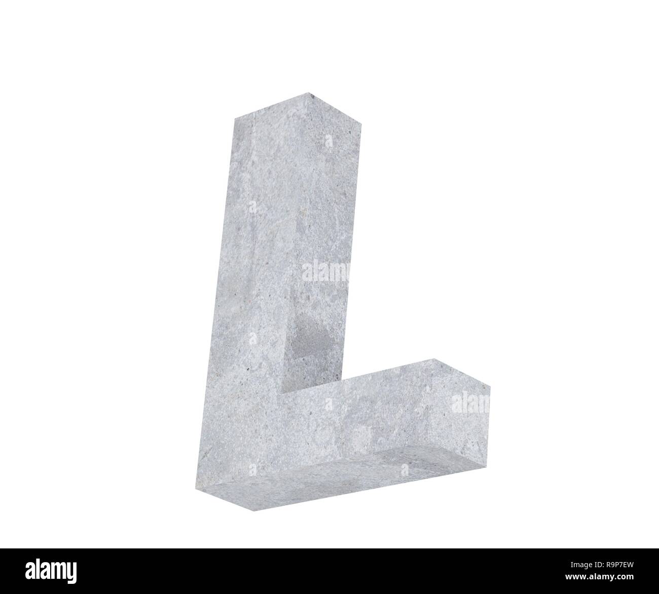 Concrete Capital Letter - L isolated on white background. 3D render ...