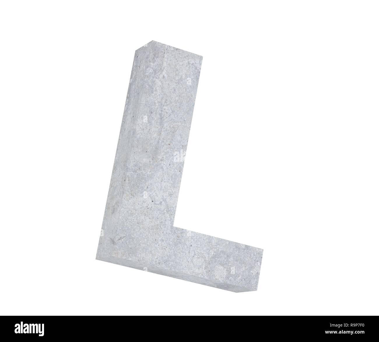 Concrete Capital Letter - L isolated on white background. 3D render ...