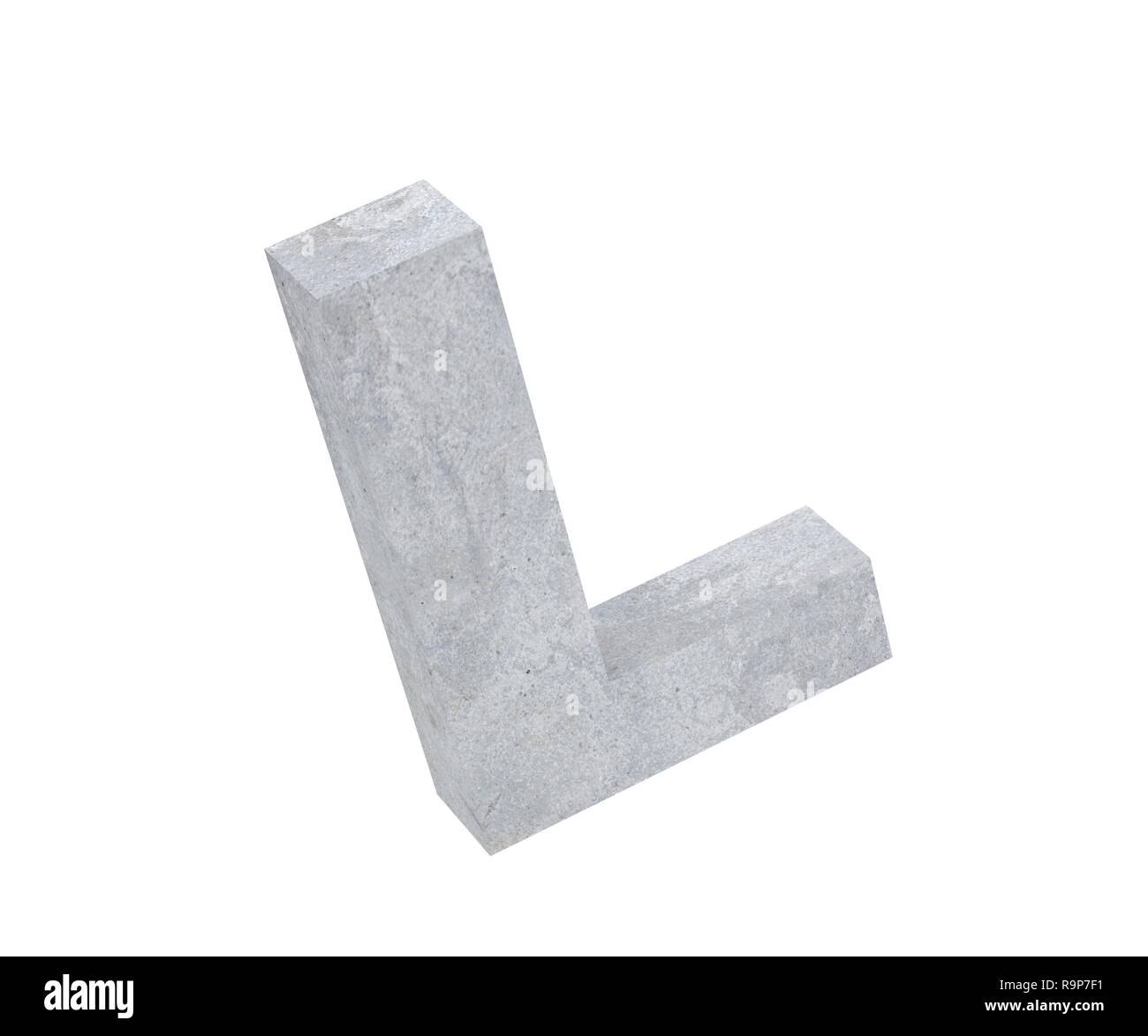 Concrete Capital Letter - L isolated on white background. 3D render ...