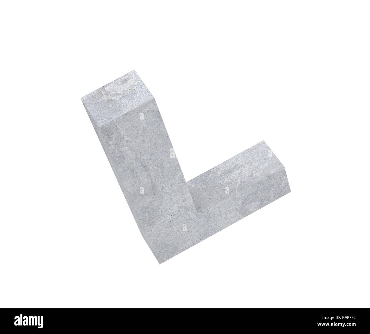 Concrete Capital Letter - L isolated on white background. 3D render ...