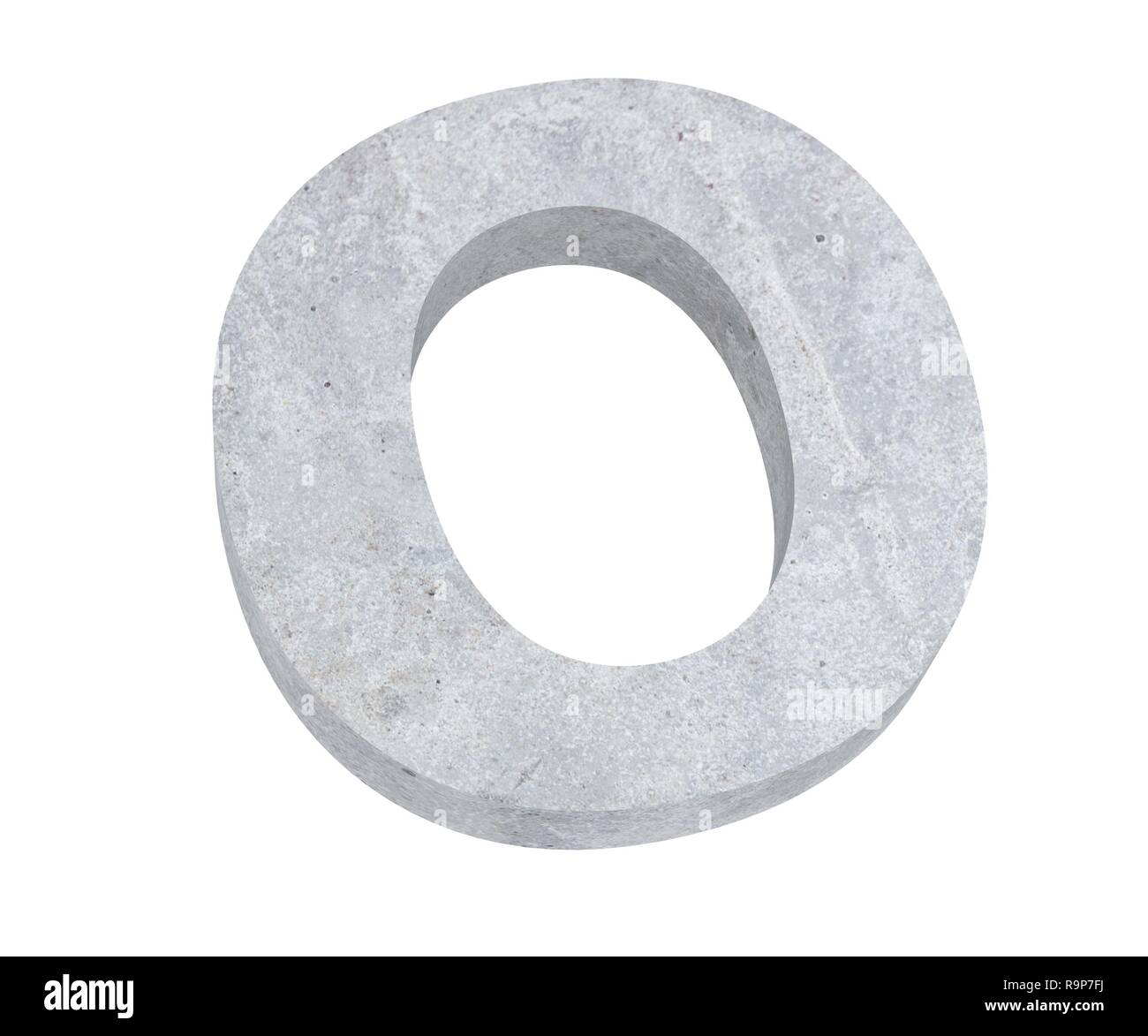 Concrete Capital Letter - O isolated on white background. 3D render ...