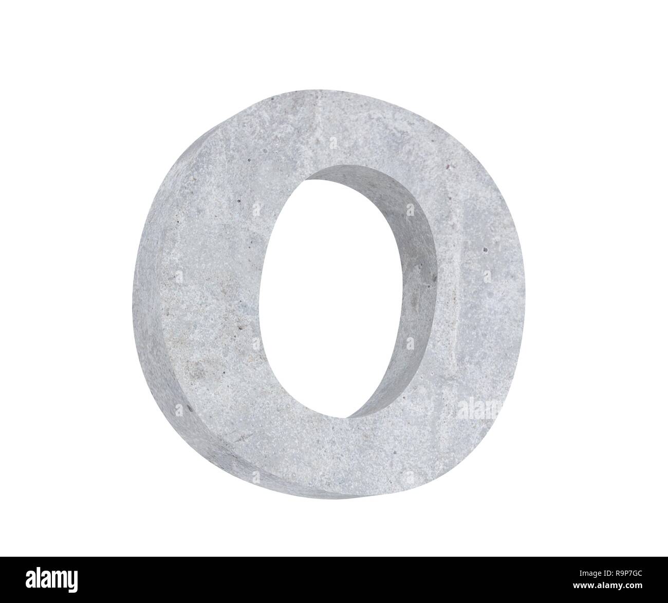 Concrete Capital Letter - O isolated on white background. 3D render ...