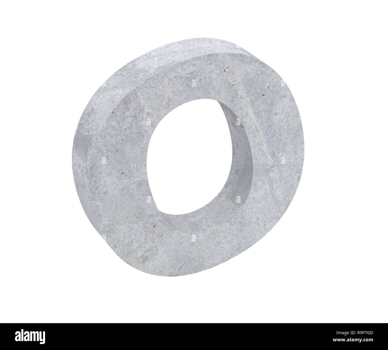 Concrete Capital Letter - O isolated on white background. 3D render ...