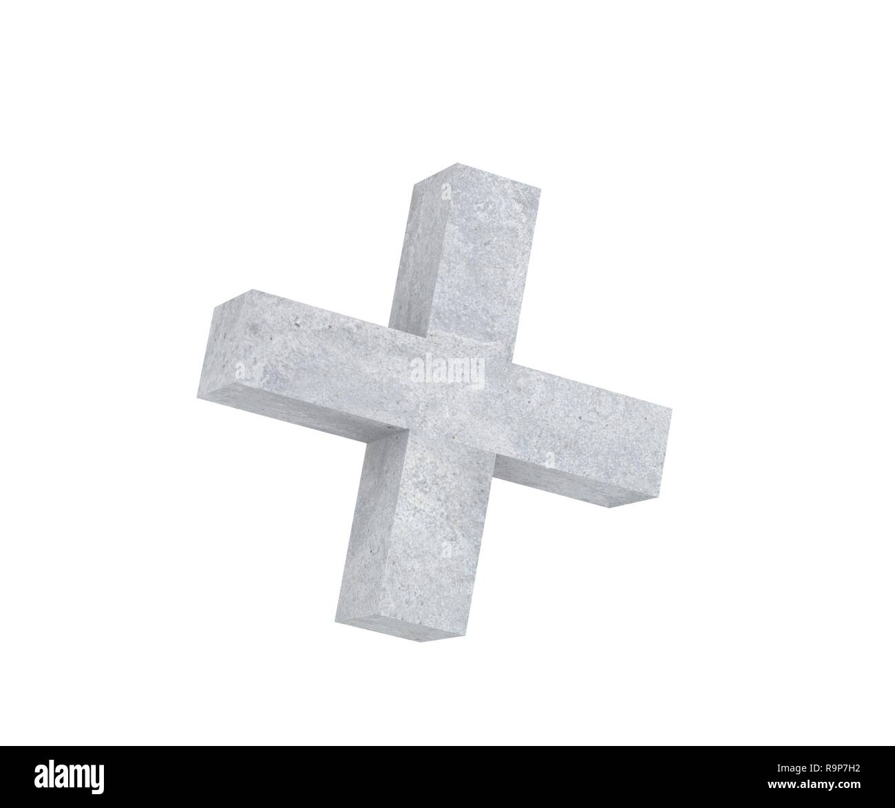 3D rendering concrete symbol - plus. 3D render Illustration Stock Photo ...
