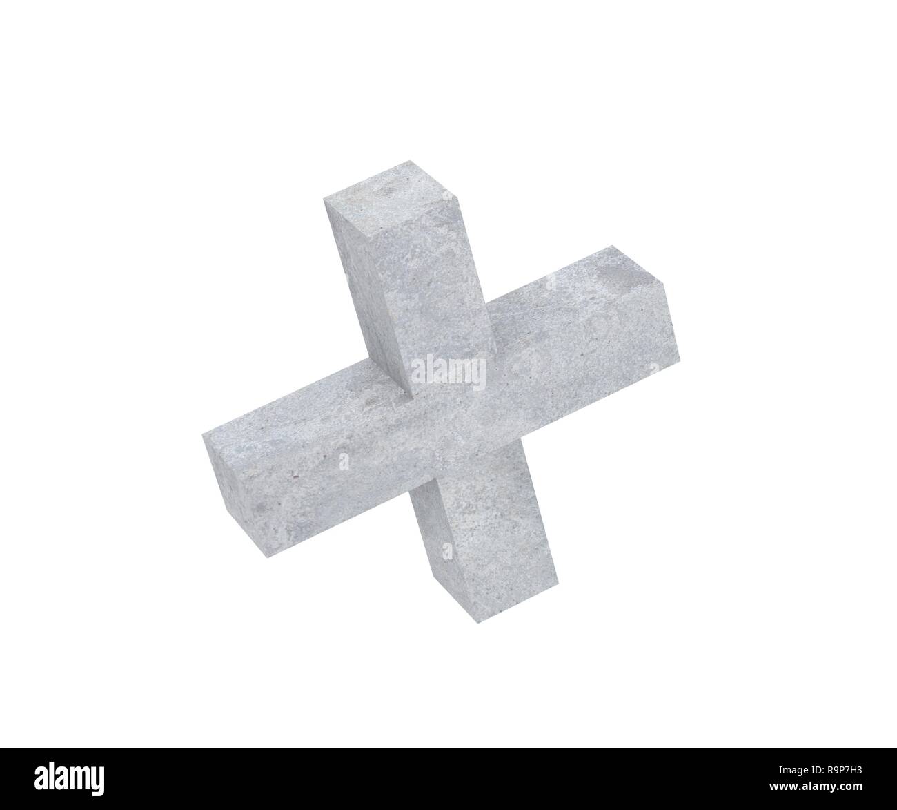 3D rendering concrete symbol - plus. 3D render Illustration Stock Photo ...