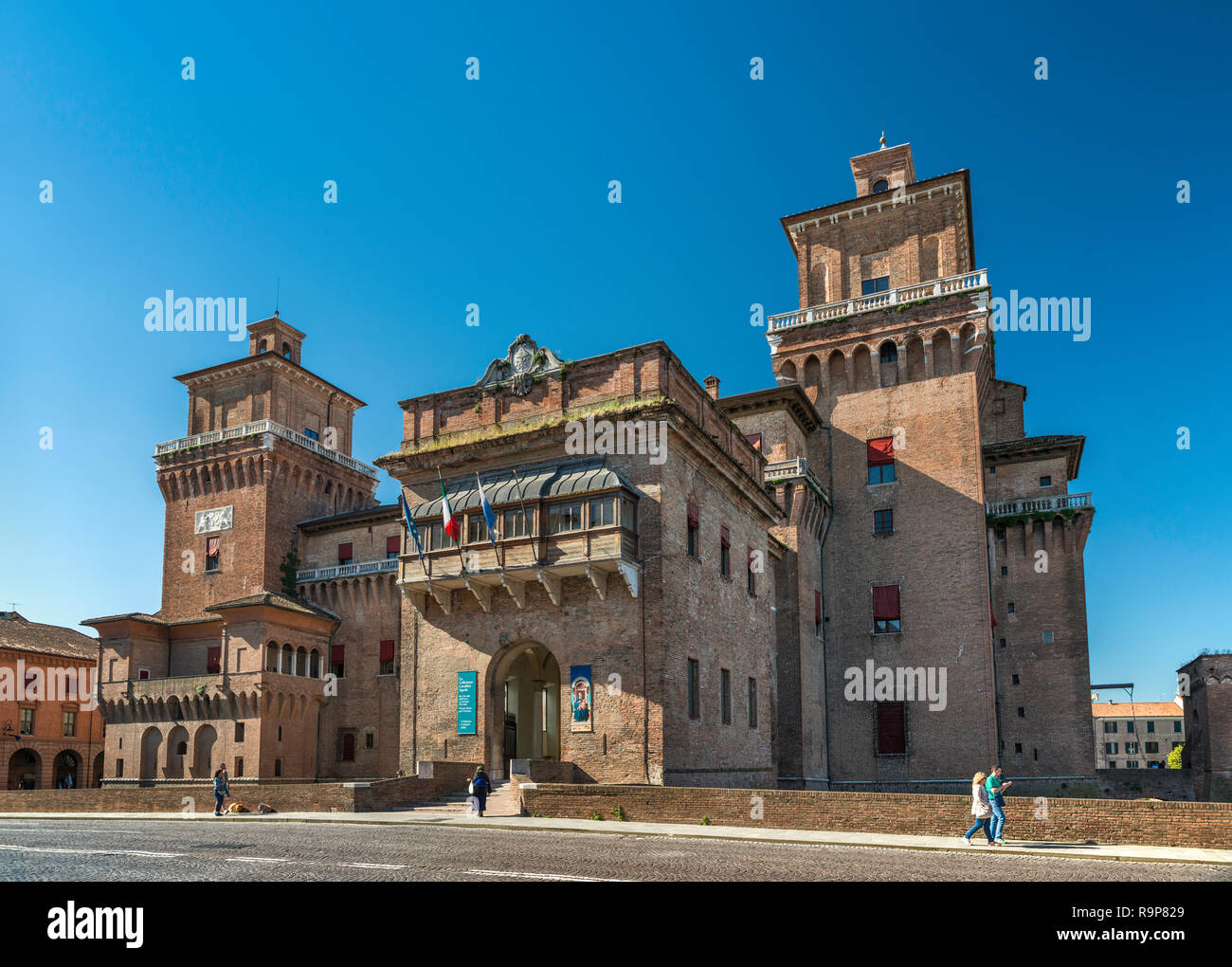 Northern side of Castello Estense (Castello di San Michele), medieval ...