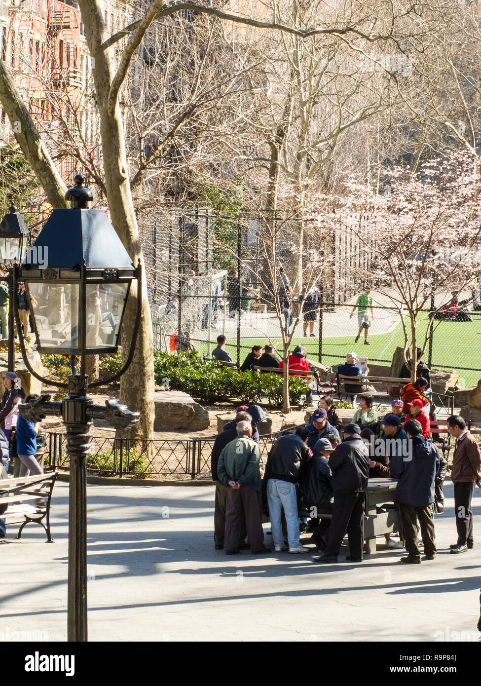 Columbus Park is popular in Chinatown, New York City, USA Stock Photo ...