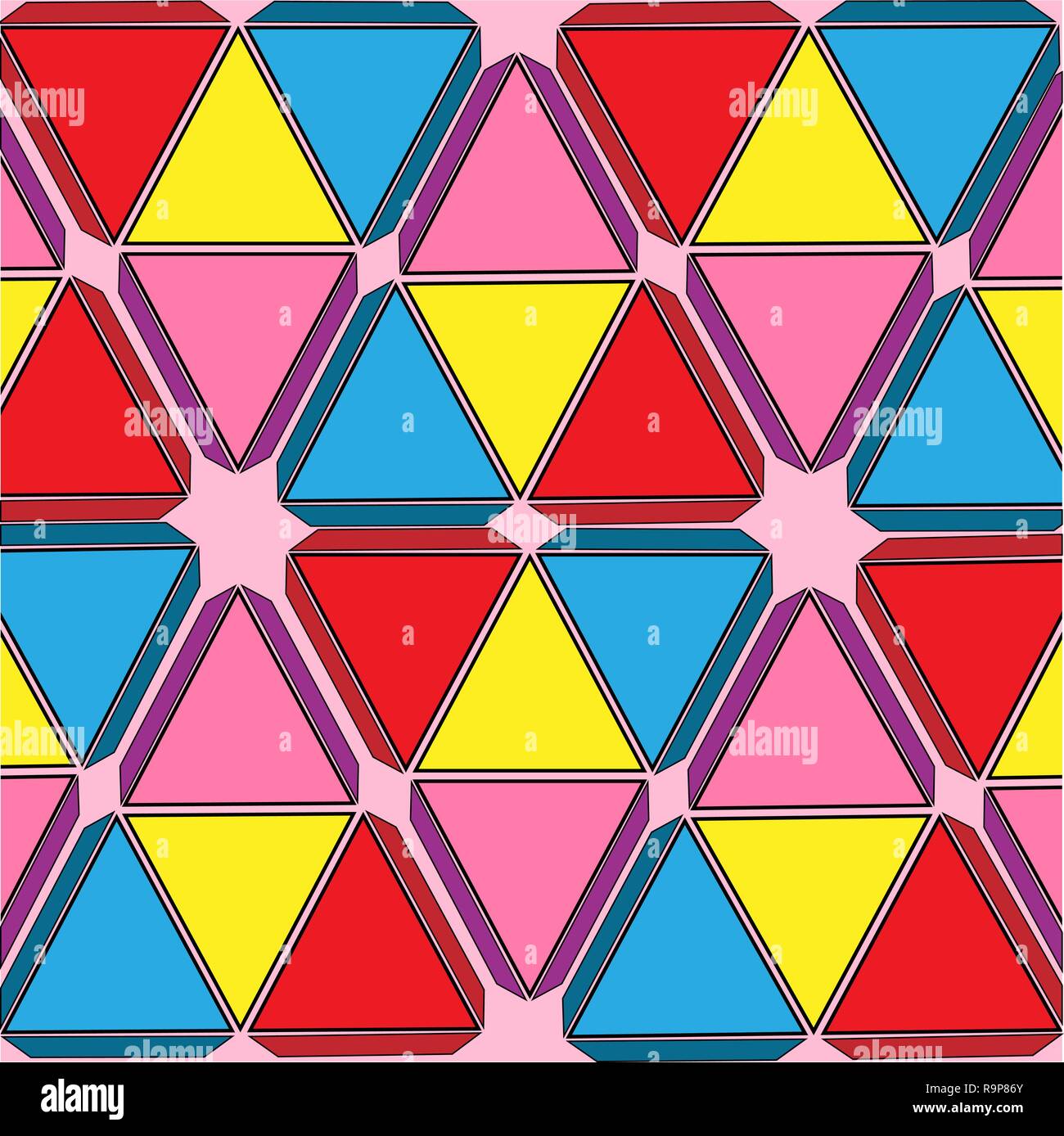 set of colored triangles geometric background pink Stock Vector Image ...