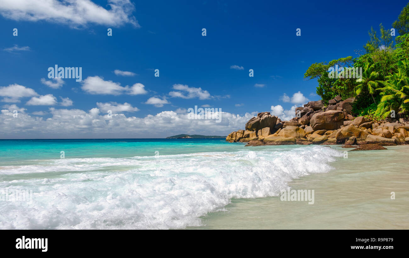 Beach at praslin island hi-res stock photography and images - Alamy