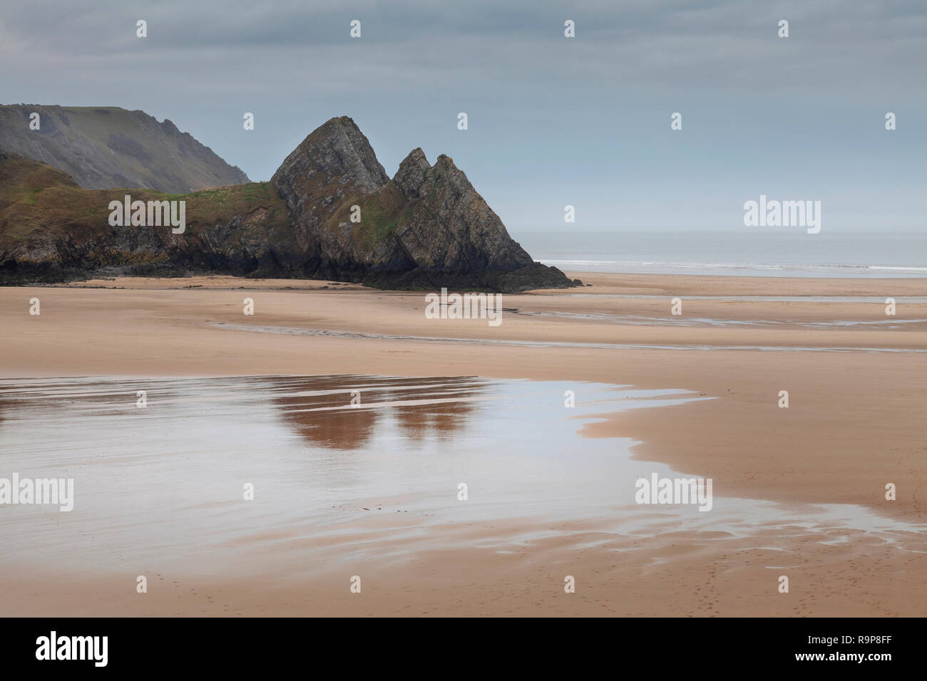 Three Cliffs Bay Stock Photo - Alamy