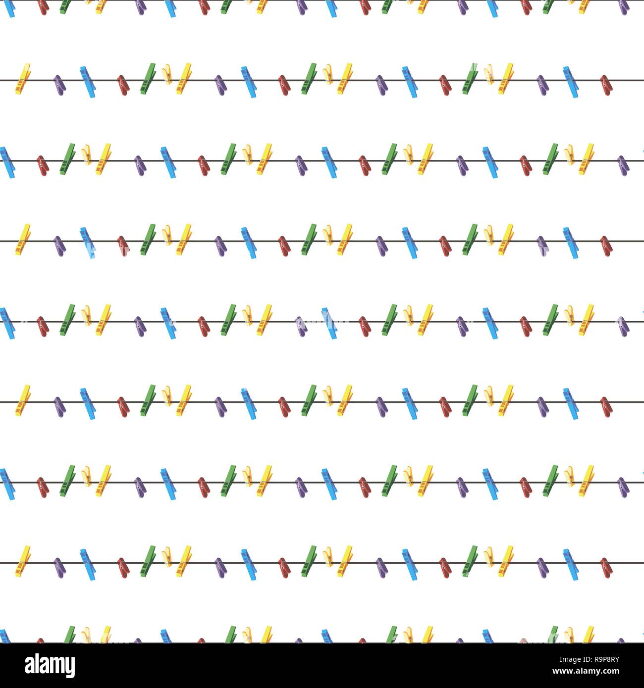 Clothes pin on a clothes line Stock Vector Images - Alamy