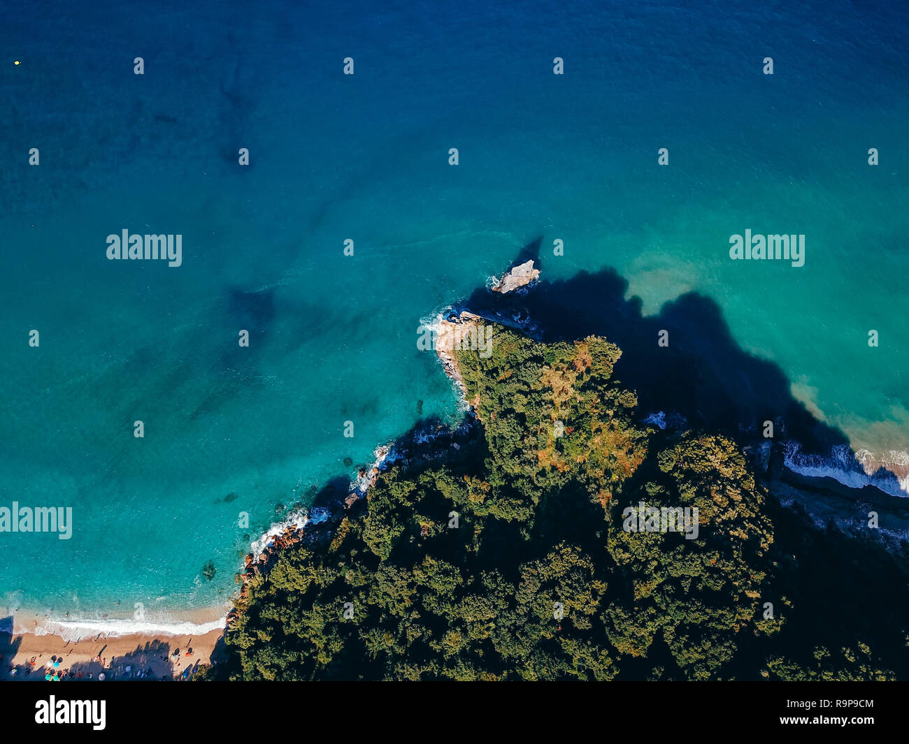 Drone top view of a sea cliff and a beach Stock Photo - Alamy