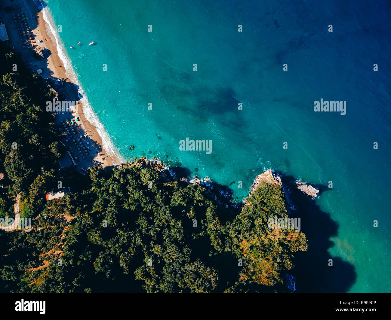 Drone top view of a sea cliff and a beach Stock Photo - Alamy