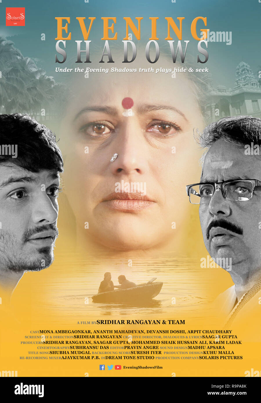 EVENING SHADOWS, Indian poster, from left: Devansh Doshi, Mona Ambegaonkar, Ananth Narayan ...
