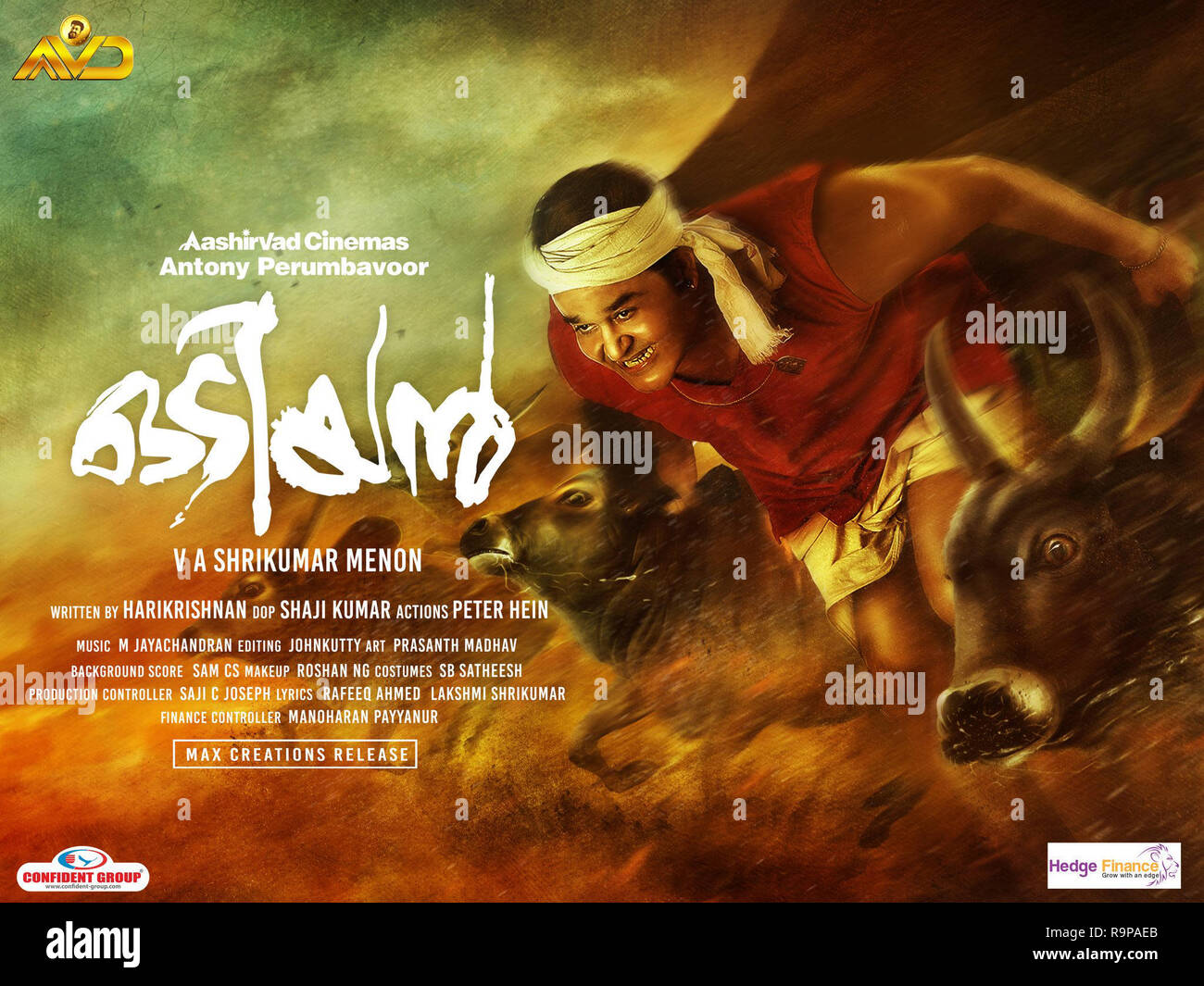 ODIYAN, Indian poster in English and Malayalam, Mohanlal, 2018. © World ...
