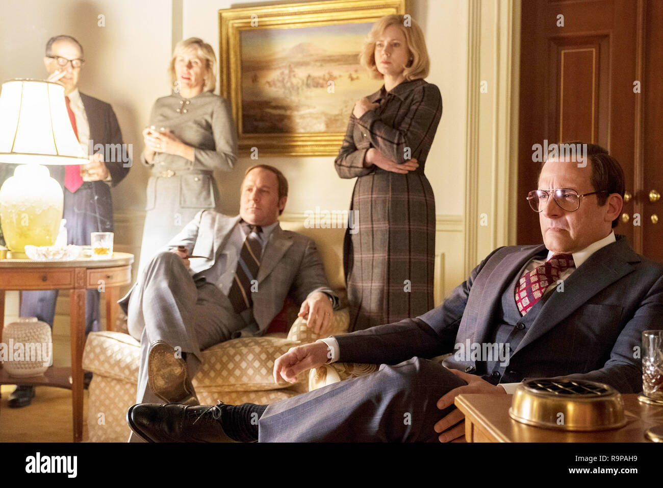 VICE, from left sitting: Christian Bale as Dick Cheney, Amy Adams as ...