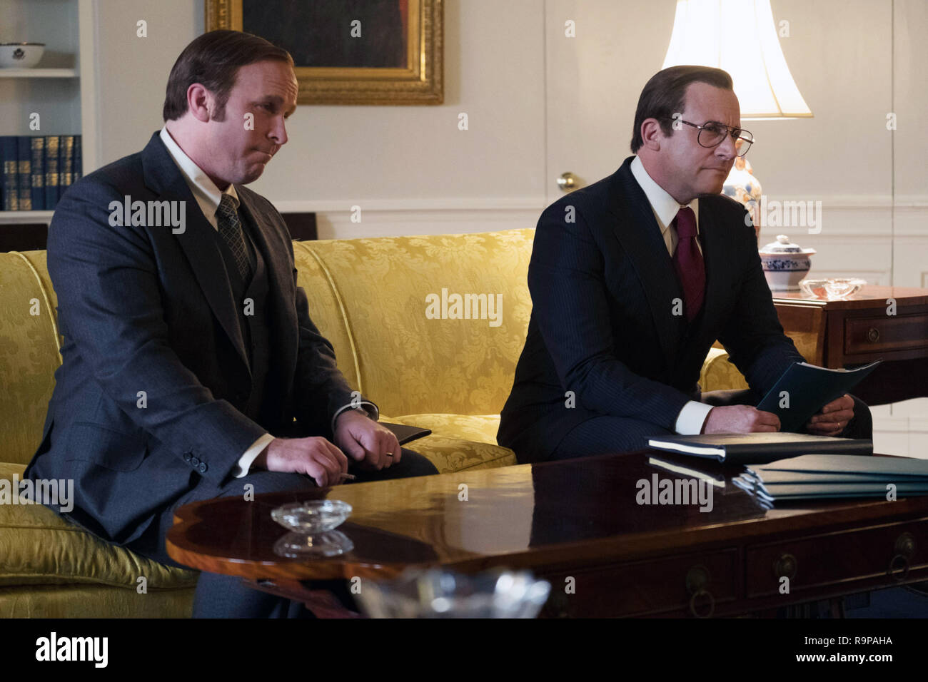 VICE, from left: Christian Bale as Dick Cheney, Steve Carell as Donald ...