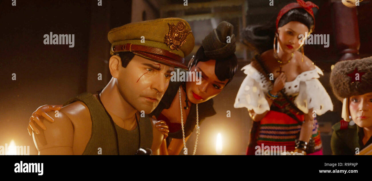 WELCOME TO MARWEN, from left: Cap'n Hogie (voice: Steve Carell), GI ...