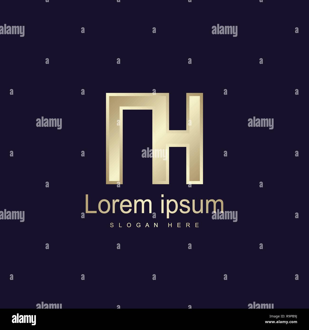 Letter nh logo vector vectors hi-res stock photography and images - Alamy