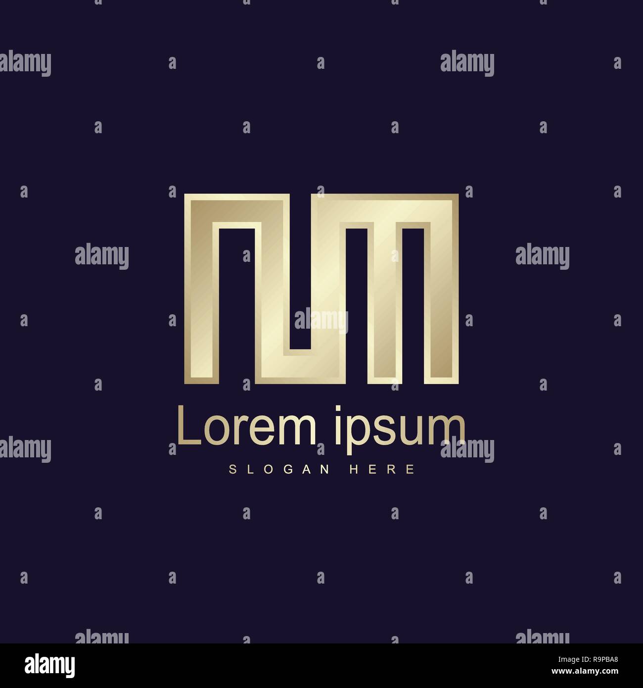 Initial Letter NM Logo Template Vector Design Stock Vector Image & Art ...