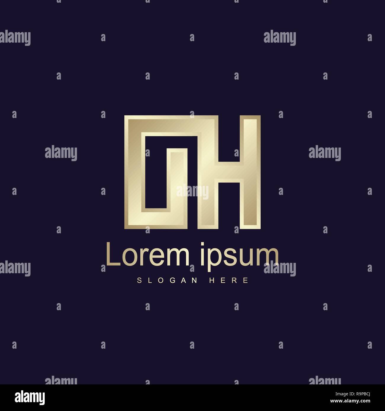 Initial Letter OH Logo Template Vector Design Stock Vector Image & Art ...