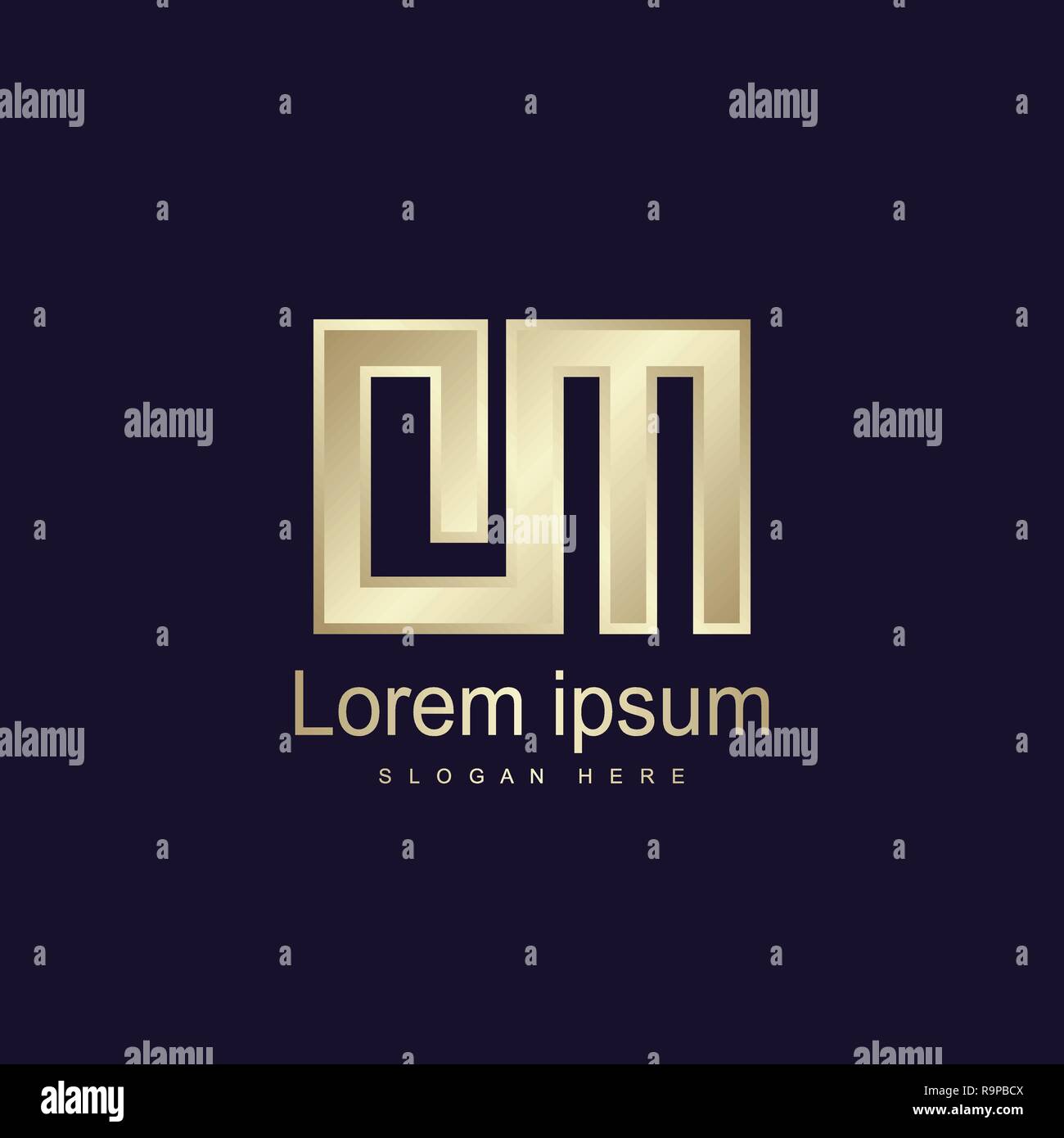 Initial Letter OM Logo Template Vector Design Stock Vector Image & Art ...